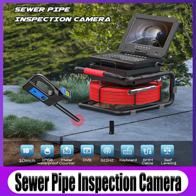 10 INCH IPS Sewer Pipe Inspection Camera and 512HZ Locator Video+Meter ...
