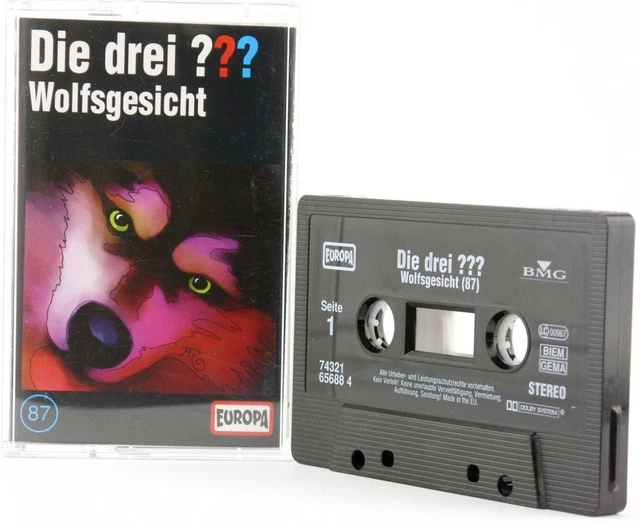 DIE DREI ??? 87 Fragezeichen Wolfsgesicht Europa BMG schwarz MC 333 EUR ...