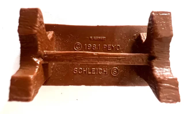 FIGURA PVC MESA Pupitre Smurfs Pitufos Schleich 1981 Buen Estado EUR 34 ...