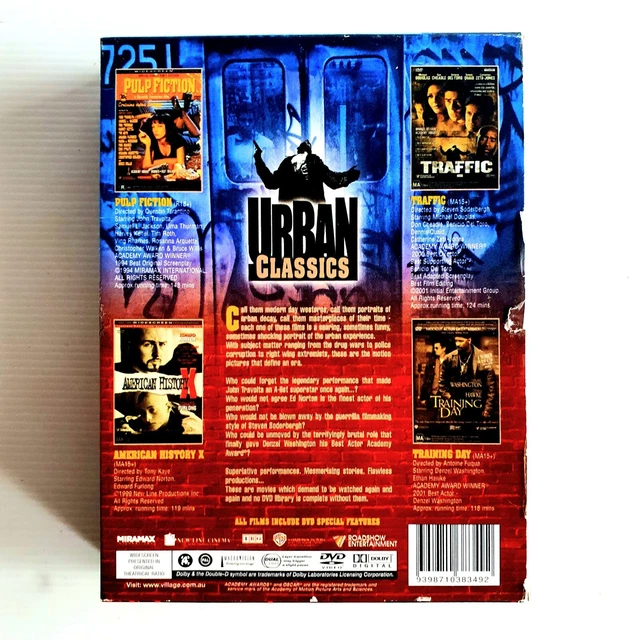 URBAN CLASSICS DVD Gift Set Pulp Fiction Training Day, Am History X ...