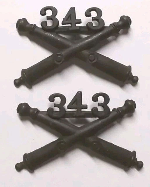 WW1 90TH DIVISION 343rd Field Artillery Regiment Officer Collar Pair ...