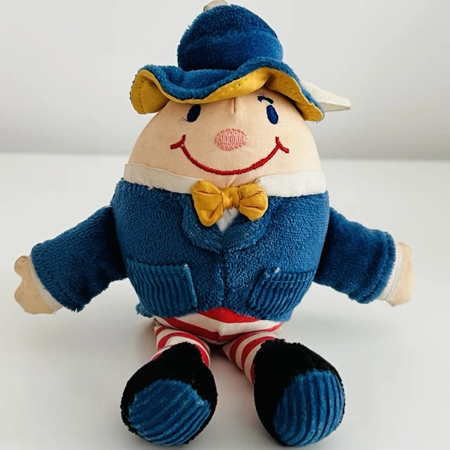 VINTAGE BOOTS HUMPTY Dumpty Chime Rattle Soft Plush Pram Toy Comforter ...