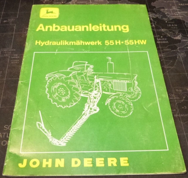 JOHN DEERE ANBAUANLEITUNG Hydraulikmähwerk 55H Schlepper 1020,1120,2020 ...