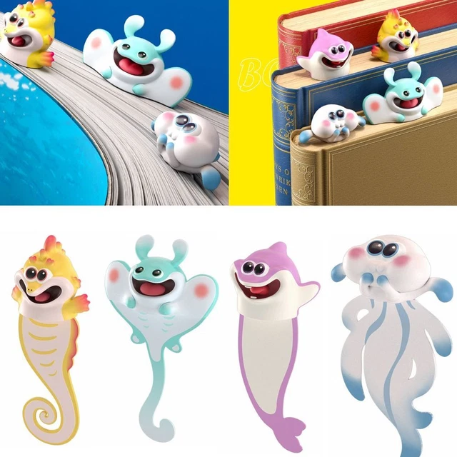STATIONERY OFFICE TOOLS 3D Bookmarks Book Markers Stereo Marine Animal ...