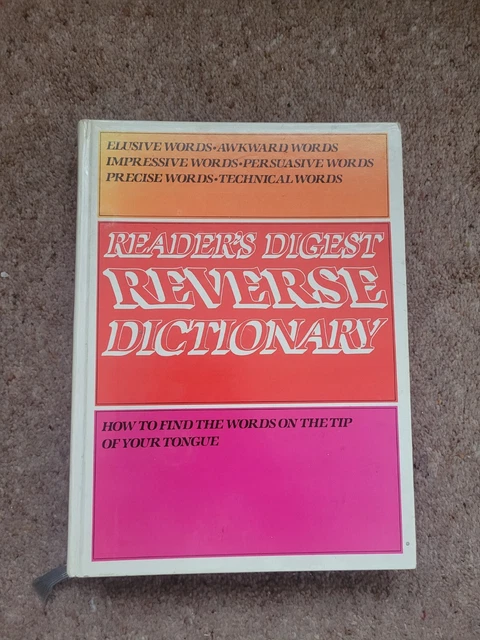 BOOK: READERS DIGEST- Reverse Dictionary 1989 - First Edition 1989 ...