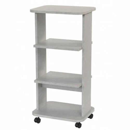 MOBILE PORTA PC e stampante in legno bianco cemento Carrello mobiletto ...