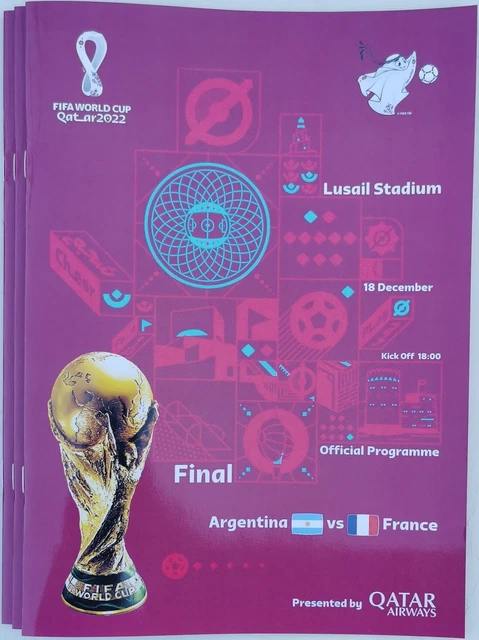 2022 FIFA WORLD CUP QATAR OFFICIAL FINAL PROGRAMME ARGENTINA v FRANCE £ ...