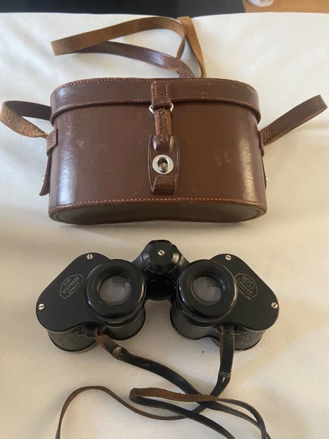 VINTAGE ROSS LONDON Binoculars Stepnada 7x30 With original brown case £ ...