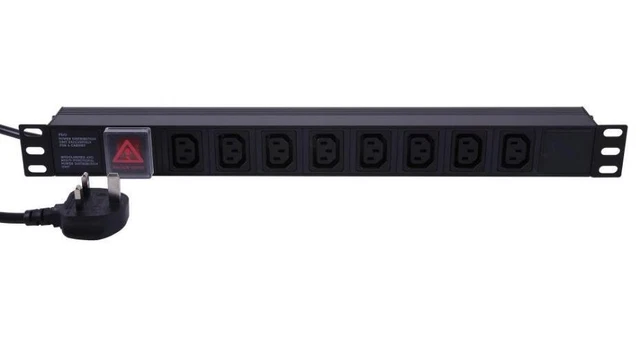 RACK MOUNT POWER Distribution Unit, 8 Gang, IEC C13, 1U, Horizontal - PDU8WAYC13 £32.69 ...