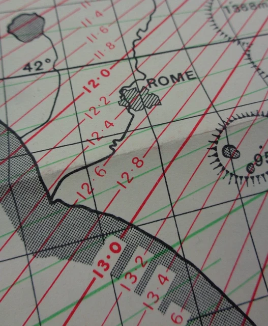 WW2 &SECRET& RAF map for "GEE" Navigation System over ITALY (ROME ...