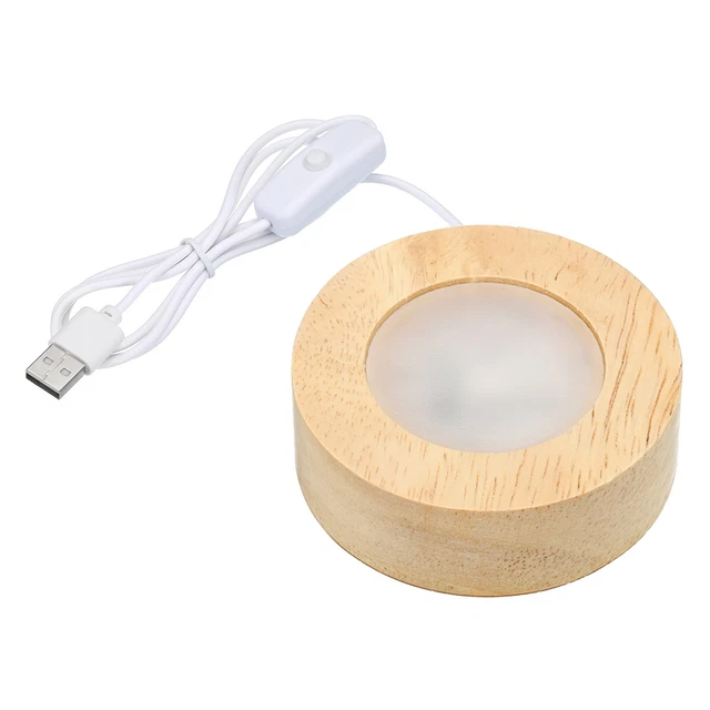2.4& WOODEN LED Light Base Wood Light Display Base Stand Warm White ...