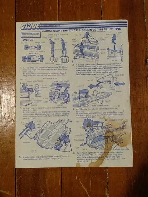 1986 GI JOE Cobra Night Raven Blueprints Instructions - lire la ...