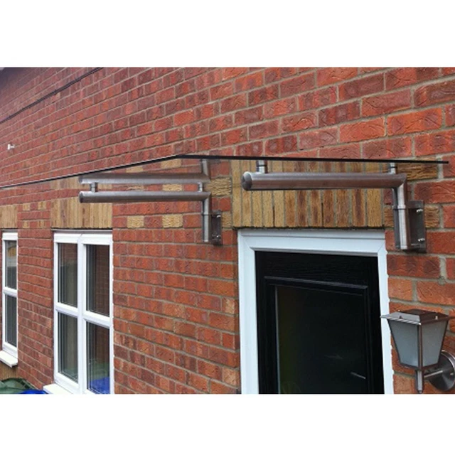 GLASS DOOR CANOPY Over Door Shelter Porch Stainless Steel Balcony ...