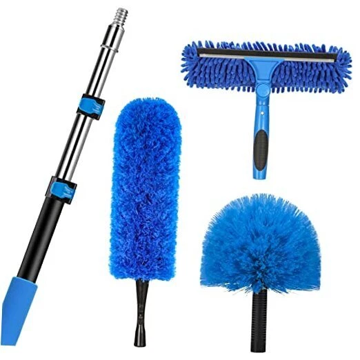 20 FEET HIGH Reach Duster Kit with 5-12 Ft Extension Pole, Cobweb ...