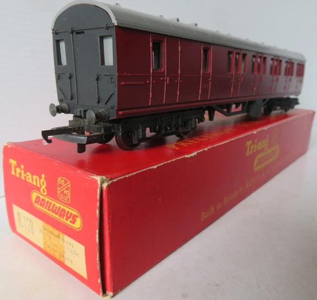 TRI-ANG RAILWAYS R120 BR maroon Brake 3rd Coach (Boxed) - RARE $37.99 ...
