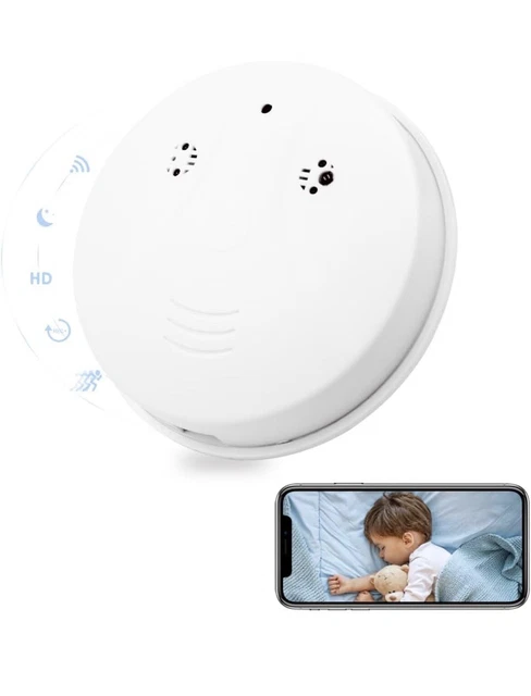 HIDDEN CAMERA SMOKE Detector Wifi Video Recorder Real Time Spy HD 1080P ...