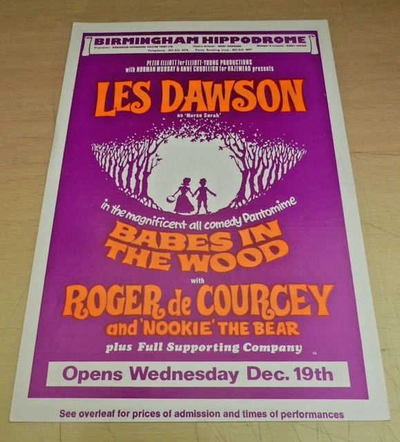 LES DAWSON ROGER de Courcey Nookie The Bear Birmingham Theatre Panto ...