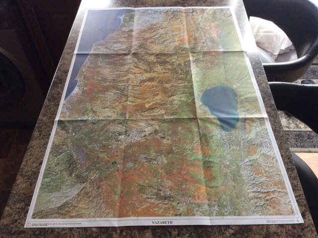 NAZARETH LANDSAT IMAGE Map Large Detailed Coloured £8.99 - PicClick UK