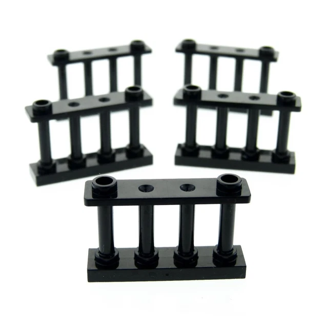 5X RECINZIONE LEGO 1x4x2 nera cancello recinzioni barriera castello ...