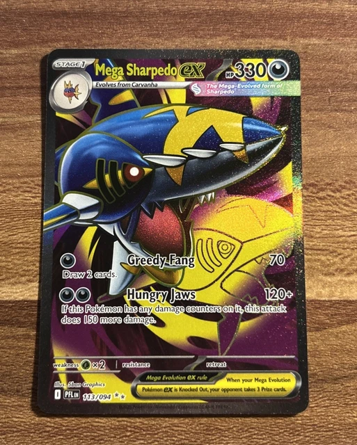 MEGA SHARPEDO EX 113/94 Pokemon Phantasmal Flames Ultra Rare Full Art ...