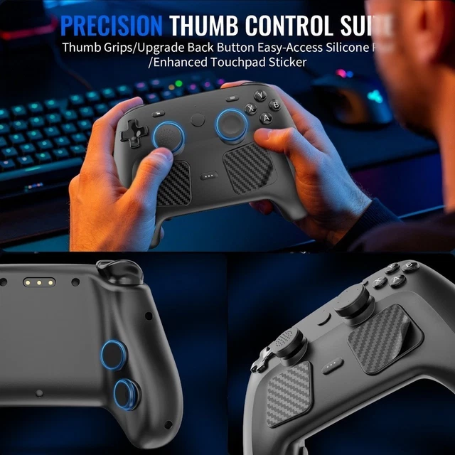 FOR STEAM CONTROLLER 2 Touchpad Stickers Plus Back Button Dots Silicone ...