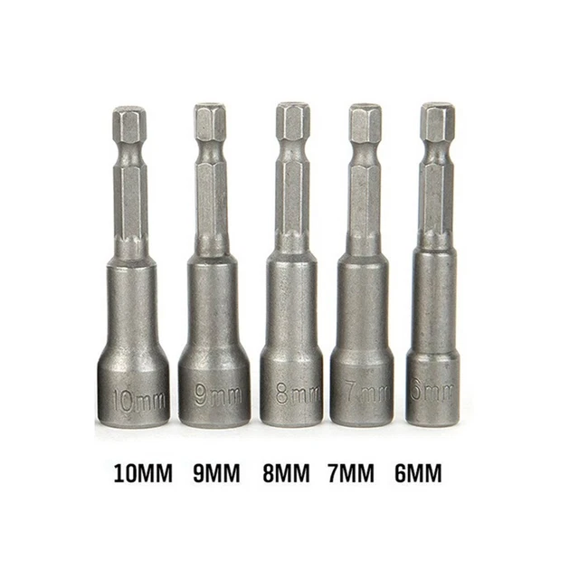 PRACTICALS HEX SOCKET Hex Shank 65mm Bit Magnetic Set Silver Socket ...