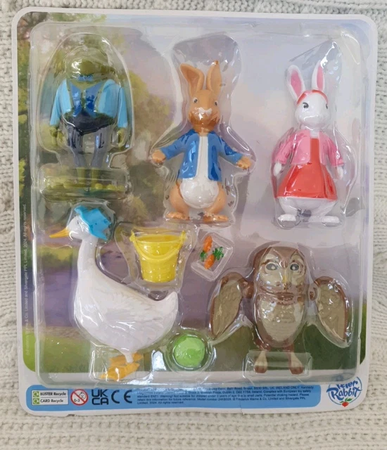 CBEEBIES PETER RABBIT 5x Plastic Mini Action Figure Toy Set cake topper ...