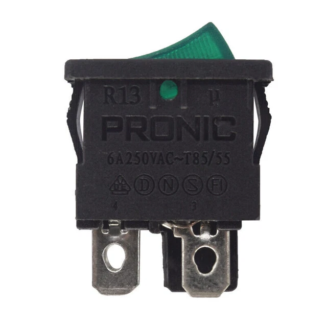 PRONIC R13 4-POLIG 2-polig 6A 250VAC T85/55 Wippschalter Netzschalter ...