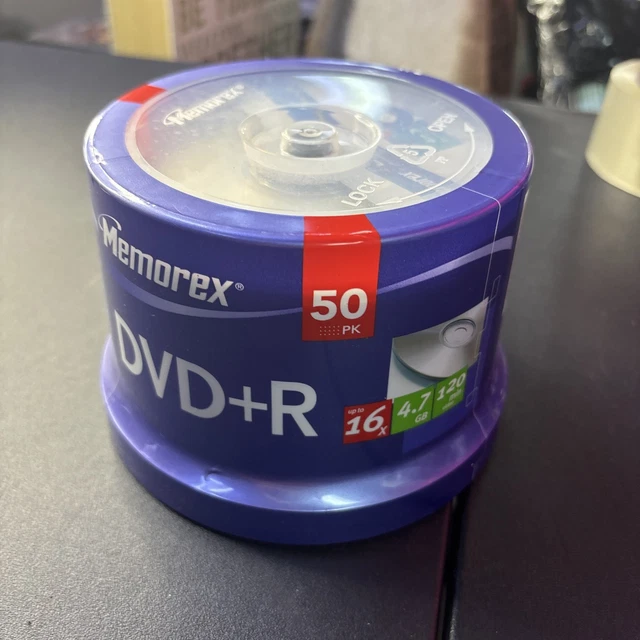 NEW MEMOREX DVD-R 120 Minutes 4.7GB 16x Speed Recordable 50 Pack Blank ...