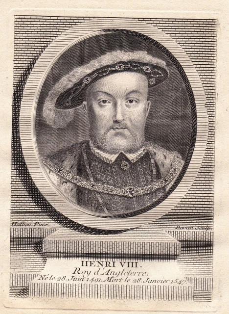 18TH PORTRAIT HENRY VIII King of England Ireland Tudor Henry VIII of ...