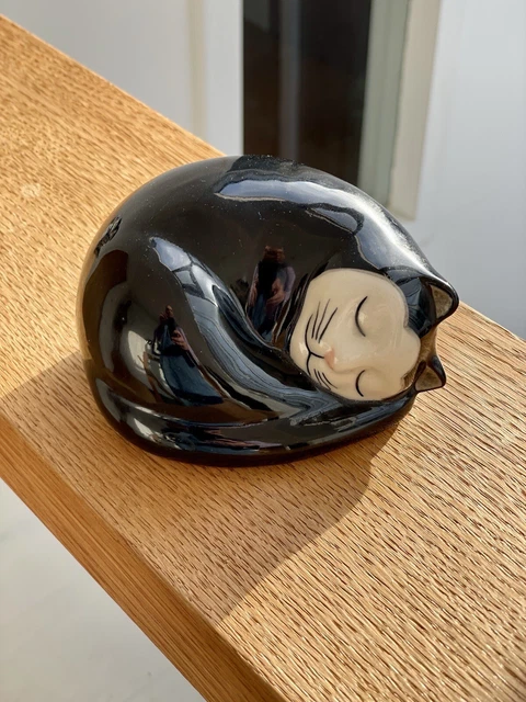 QUAIL CERAMICS 'SIMON' Sleeping Black Cat Ornament EUR 11,70 - PicClick IT