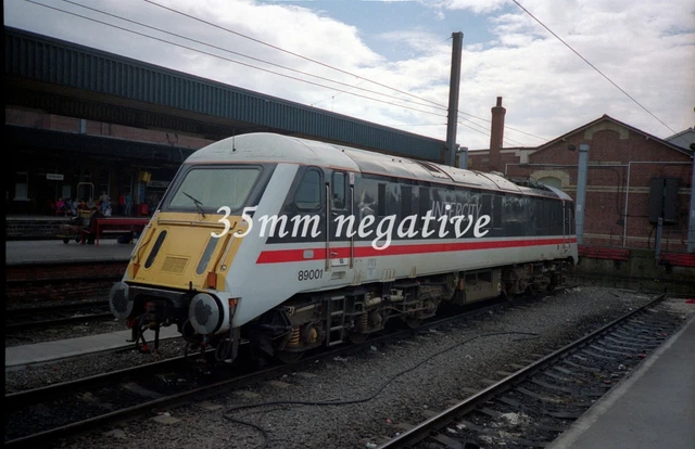 BRITISH RAIL CLASS 89 ELECTRIC LOCOMOTIVE DONCASTER 1990 35mm NEGATIVE ...