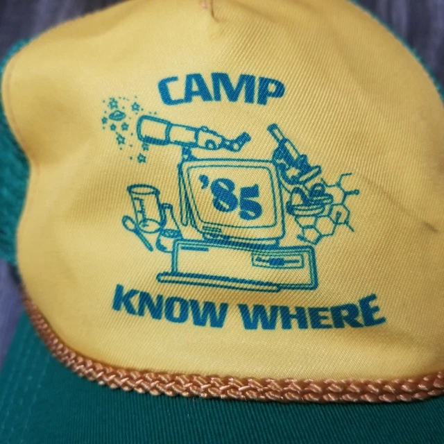 STRANGER THINGS CAMP Nowhere Yellow Green Mesh Trucker Hat Comes With A ...