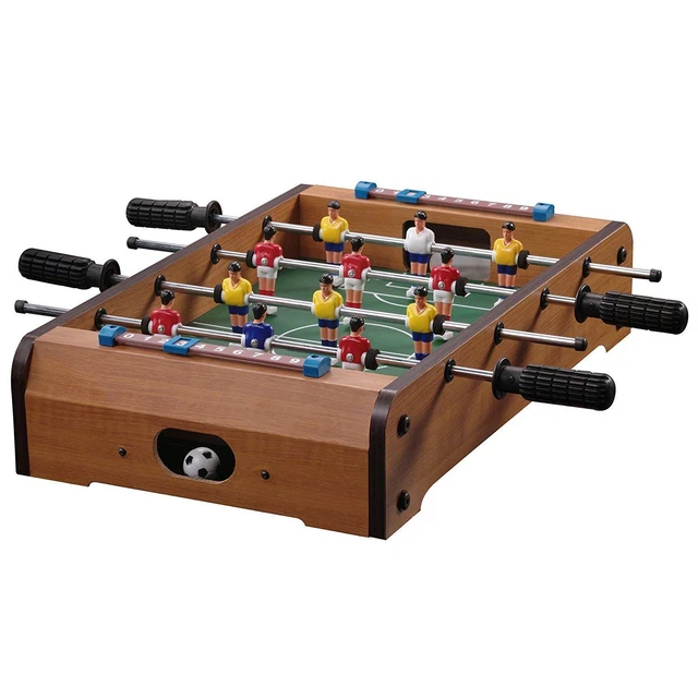 WOODEN MINI FOOSBALL Table Top Football Soccer Game Set Kids Family ...
