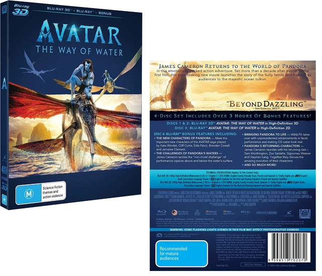 AVATAR: THE WAY OF WATER (2022): James Cameron Sequel - NEW Au 3D+BLU-RAY EUR 37,25 - PicClick IT