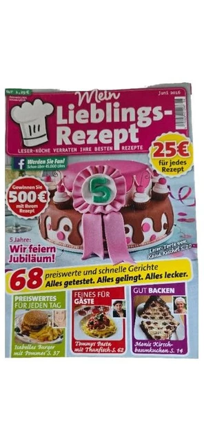 MON RECETTE PRÉFÉRÉE Magazine Juin 2016 Cuisine EUR 12,95 - PicClick FR