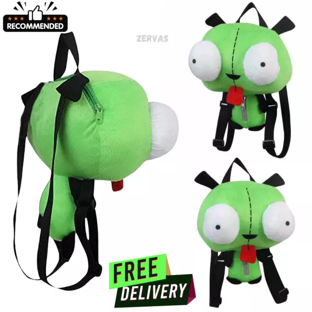 GREEN ALIEN INVADER Zim Robot Gir Stuffed Plush Backpack Bag 14 Inch ... GREEN ALIEN INVADER Zim Robot Gir Stuffed Plush Backpack Bag 14 Inch ...