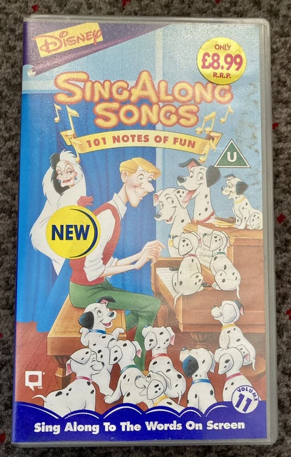 VINTAGE RARE WALT Disney VHS - Sing-Along Songs #11 - 101 Notes Of Fun ...