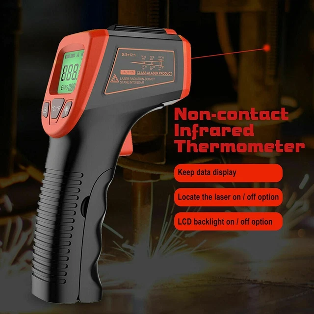 DIGITALES INFRAROT-THERMOMETER IR Industrielle LCD-Temperaturpistole ...
