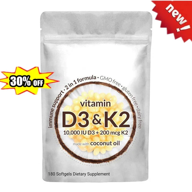 VITAMIN D3 &K2 Supplement Softgels - £9.62 - PicClick UK