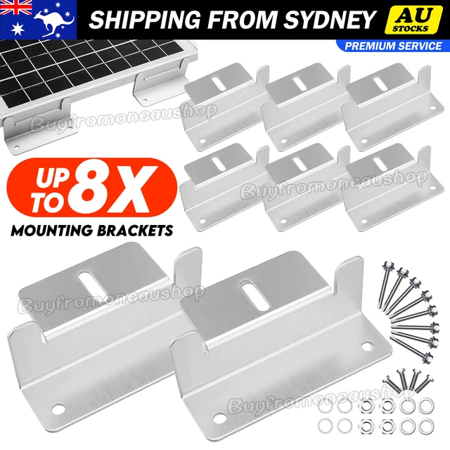 4 PCS SOLAR Panel Z-Bracket Mounting Flat Roof Yacht RV Mount Aluminum ...