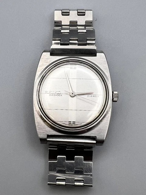 SEIKO SKYLINER 6220-7080 Men’s Automatic Watch 34mm White Vintage Used ...