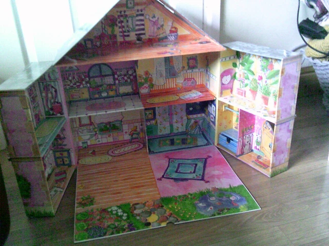 ZAPF CREATION BABY Born Mini World Cardboard Doll's House & Rugs *Ex ...