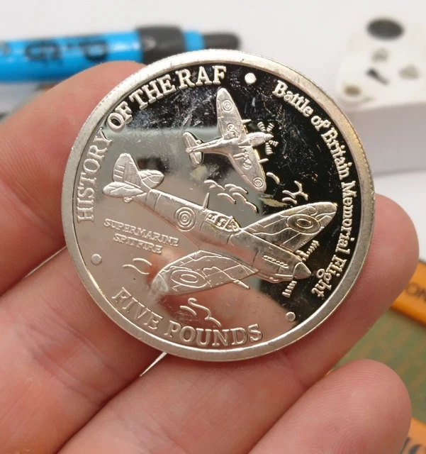 HISTORY OF THE RAF SILVER Five Pounds £5 Coin 28.5 Grams. 2007 ...