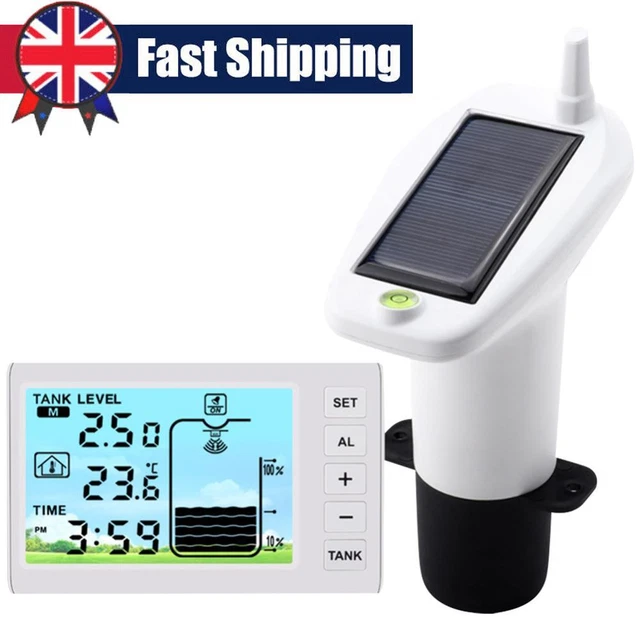 ULTRASONIC WATER TANK Liquid Depth Level Meter Temperature Sensor Time ...