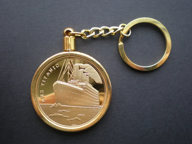 RMS TITANIC “IN memory of Titanic” Gold Coin Plated 1oz + Key ring ...