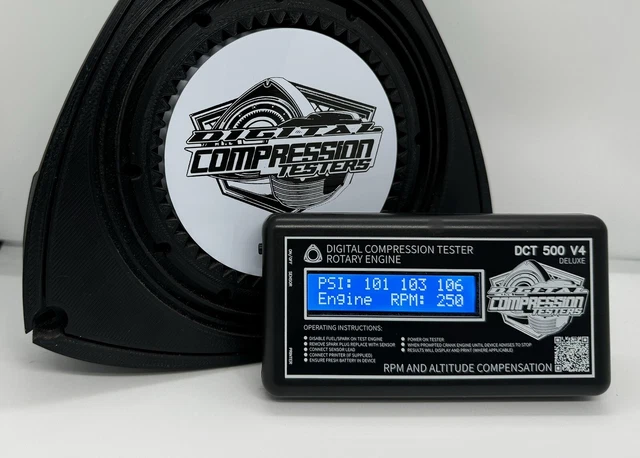 DCT 500V4 ROTARY engine compression tester black 13b 12a rx7,8,4,3 ...