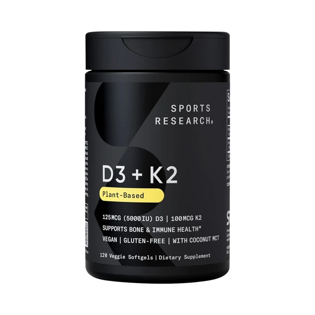 VITAMIN D3 K2 With Coconut Oil | Plant Based Vitamin K2 MK7 + Vegan D3 ...