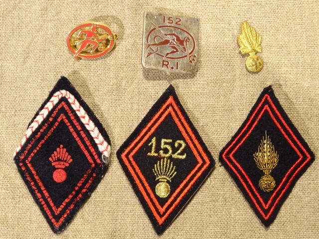 LOT LOSANGES DE bras et insignes Les diables rouges 152ème régiment d ...