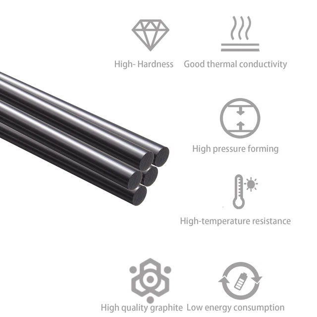 TIGE À REMUER en graphite, pack de 5 creusets graphite bâton à remuer ...